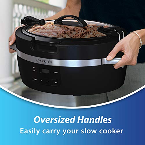 Crockpot Thermoshield Easy Carry Handles |6 Quart Manual Slow Cooker, Black