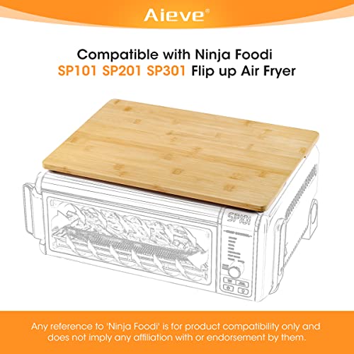 AIEVE Cutting Board Compatible with Ninja Foodie Air Fryer, Heat Resistant Air Fryer Accessories Bamboo Counter Protection Board Compatible with Ninja Foodi SP101 SP201 SP301 Air Fryer Toaster Oven