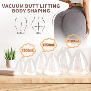 Yofuly Vacuum Therapy Machine, Butt Vacuum Therapy Machine with (1500mL/1800mL/2100mL) Buttock Cups, Vacuum Butt Lifting Machine with 24 Cups and 3 Gua Sha Handles | Upgraded Touch Screen