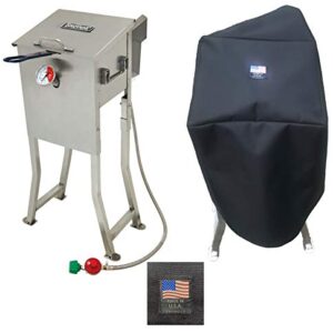 Enterprises 700-725 PVC Coated Polyester Cover Full Custom Protection Made for 2.5 Gallon Deep Fryer Protection from The Elements Made in The USA Compatible with Bayou Classic Deep Fryer