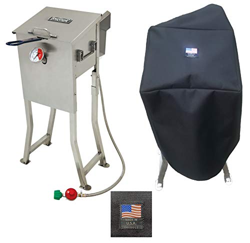 Enterprises 700-725 PVC Coated Polyester Cover Full Custom Protection Made for 2.5 Gallon Deep Fryer Protection from The Elements Made in The USA Compatible with Bayou Classic Deep Fryer