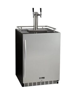 kegco kegerator 24″ wide dual tap black/stainless steel undercounter beer dispenser hk38bsu-2