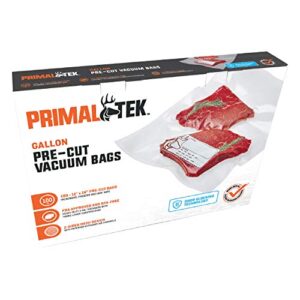 primaltek pre-cut vacuum sealer bags – bpa-free vacuum seal bags, microwave, freezer and boil safe, compatible with most vacuum seal machines (11” x 16”)