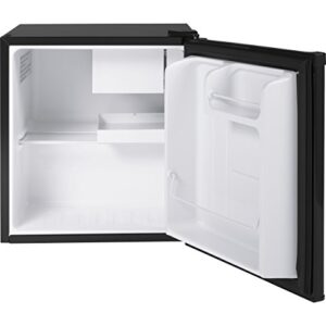 Hotpoint Mini Fridge With Freezer | 1.7 Cubic Ft. | Single-Door Design With In-Door Can Rack & Small Freezer | Small Refrigerator for the Garage, Dorm Room, or Bedroom | Energy Star Certified | Black