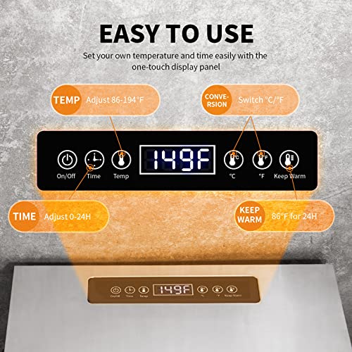 10 Trays Food Dehydrator, All Stainless Steel Dehydrator Food Dryer for Jerky, Meat, Herbs, Vegetable, and Fruit, 1000W Preserve Food Nutrition Professional Household Dryer (67 Recipes)