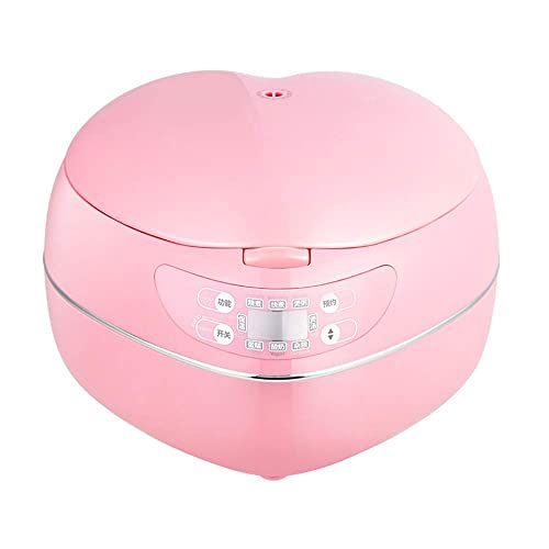 HMLH home insulation function electric steamer, mini heart-shaped dormitory rice cooker, can be cooked quickly, porridge/soup (1.8L),Pink