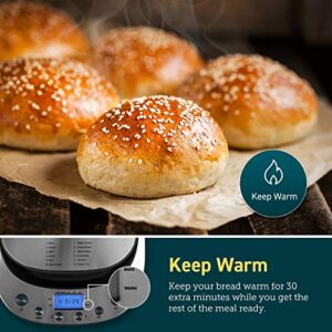 COSORI Bread Maker Machine with 50 Recipes, Gluten Free Function, 12 Presets, 30 Minutes Keep Warm, 13 Hours Delay Start, Accessories Included, 2LB, Gray