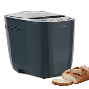 COSORI Bread Maker Machine with 50 Recipes, Gluten Free Function, 12 Presets, 30 Minutes Keep Warm, 13 Hours Delay Start, Accessories Included, 2LB, Gray