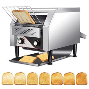 commercial conveyor toaster 300pcs per hour toasting bread bagels 110v electric countertop belt machine for restaurant home bread bagel breakfast food