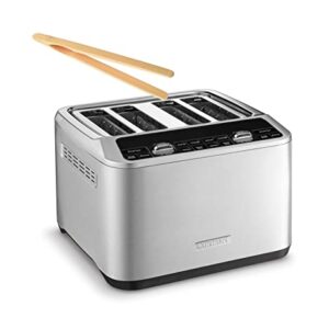 Cuisinart CPT-540 4-Slice Digital Motorized Toaster Bundle with Bamboo Tongs