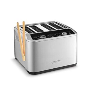 Cuisinart CPT-540 4-Slice Digital Motorized Toaster Bundle with Bamboo Tongs