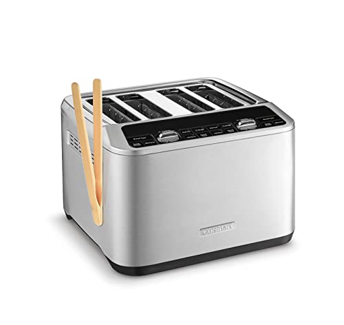 Cuisinart CPT-540 4-Slice Digital Motorized Toaster Bundle with Bamboo Tongs