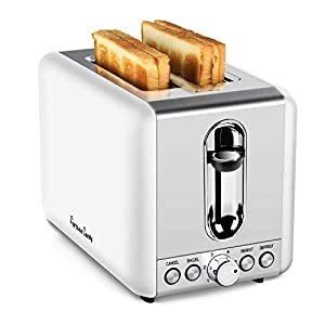 toasters 2 slice best rated prime,stainless steel,bagel toaster – 6 bread shade settings,bagel/defrost/reheat/cancel function,1.5in wide slots, removable crumb tray,for various bread types (sliver)