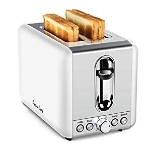 Toasters 2 Slice Best Rated Prime,Stainless Steel,Bagel Toaster - 6 Bread Shade Settings,Bagel/Defrost/Reheat/Cancel Function,1.5in Wide Slots, Removable Crumb Tray,for Various Bread Types (Sliver)