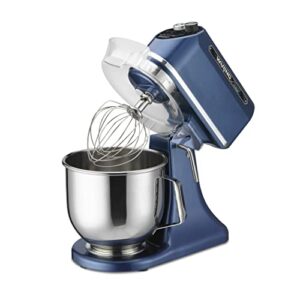 waring commercial planetary 7 quart large stand mixer | tilt head | countertop chef professional restaurant industrial grade | stainless steel bowl | bakery bread dough | wsm7l | 1/2 hp 120v, blue