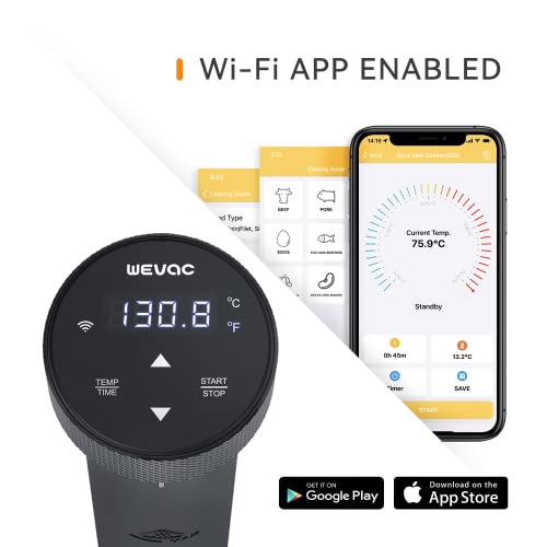 Wevac Sous Vide Cooker | Precision Control | WiFi APP included | Circulator Stick / Machine