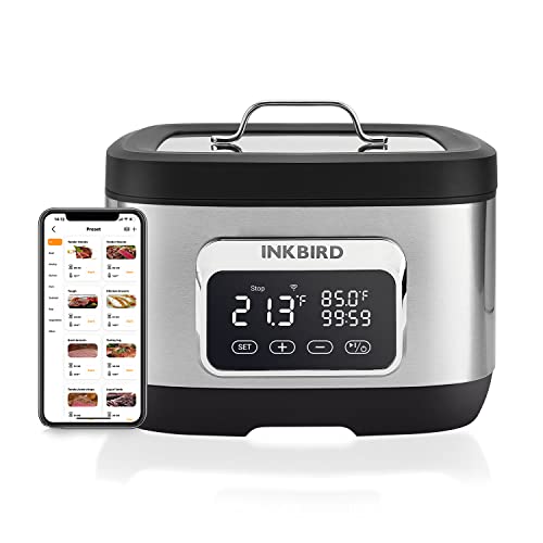 Inkbird Wifi Sous Vide Water Oven-3 in 1 Sous Vide Oven with Rack Divider| 700W Precision 3D Electromagnetic Water Circulation Rapid Heating with App Preset Recipes,Wifi Control & Timer, 8L Capacity