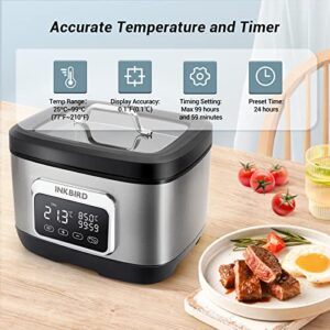 Inkbird Wifi Sous Vide Water Oven-3 in 1 Sous Vide Oven with Rack Divider| 700W Precision 3D Electromagnetic Water Circulation Rapid Heating with App Preset Recipes,Wifi Control & Timer, 8L Capacity