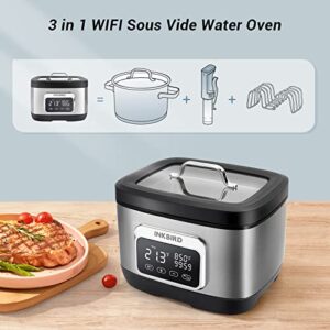 Inkbird Wifi Sous Vide Water Oven-3 in 1 Sous Vide Oven with Rack Divider| 700W Precision 3D Electromagnetic Water Circulation Rapid Heating with App Preset Recipes,Wifi Control & Timer, 8L Capacity