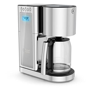 russell hobbs glass series 8-cup coffeemaker, silver & stainless steel, cm8100gyr