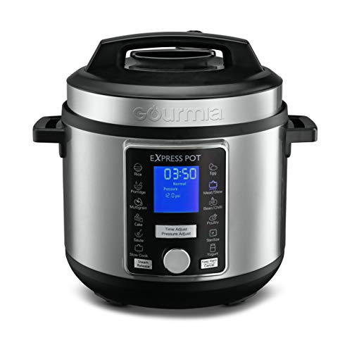 Gourmia GPC965 Digital Multi-Functional Pressure Cooker - Automatic Pressure Release - Adjustable Pressure Control - 13 Cook Modes - Removable Stainless Steel 6 Qt Pot - Lid Lock - Auto Stir Function