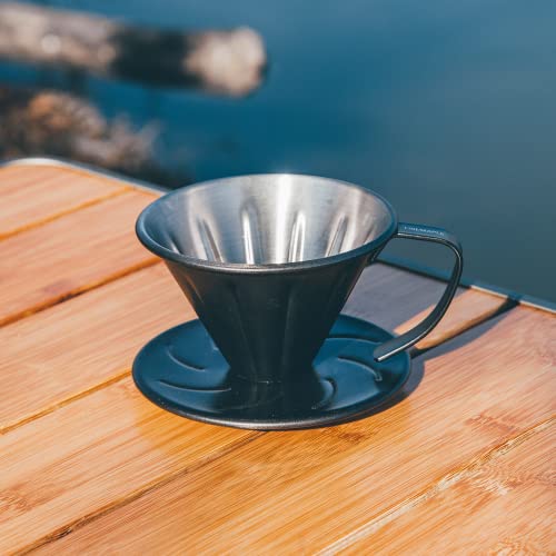 FireMaple Orca Pour Over Coffee Dripper-Stainless Steel Coffee Filter，Reusable Single Cup Coffee Maker，Easy to Clean，Ideal for Camping, Travel，Office, Home, Coffee Maker Brew