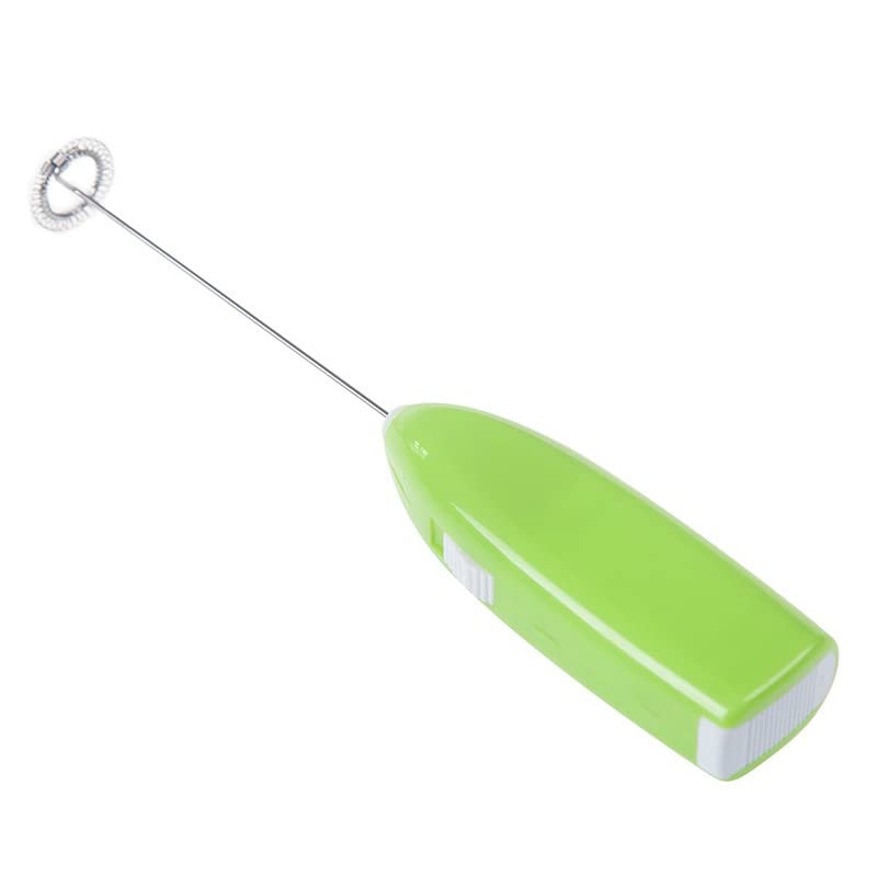 Milk Frother Handheld Mixer Foamer Coffee Maker Egg Beater Chocolate/Cappuccino Stirrer Mini Portable Blender Kitchen Whisk Tool（green)