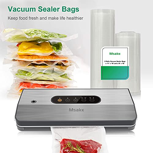 MSAKE Vacuum Sealer Bags- 2 Rolls a 11"x16' And a 8"x16'