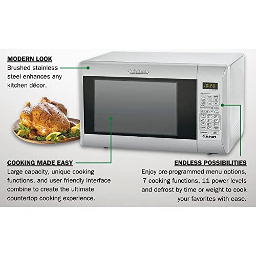 Cuisinart CMW-200 Convection Microwave Oven with Grill 1.2 Cu Ft Brushed Stainless Bundle with 1 YR CPS Enhanced Protection Pack