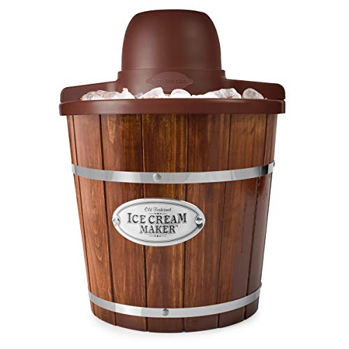 Nostalgia ICMW4NHDB 4-Quart Wood Bucket Ice Cream Maker