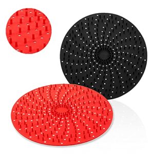 upgrade reusable air fryer liners with raised silicone | patented product | bpa free non-stick silicone air fryer mats | air fryer silicone tray accessories | 2 size options – 8 inch round