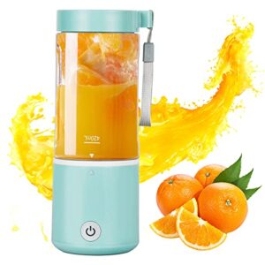 Portable Blender USB Rechargeable,Small Juicer Machines Cup For smoothies and shakes, Mini Fruit Mixer Cup with Six Blades (Blue)