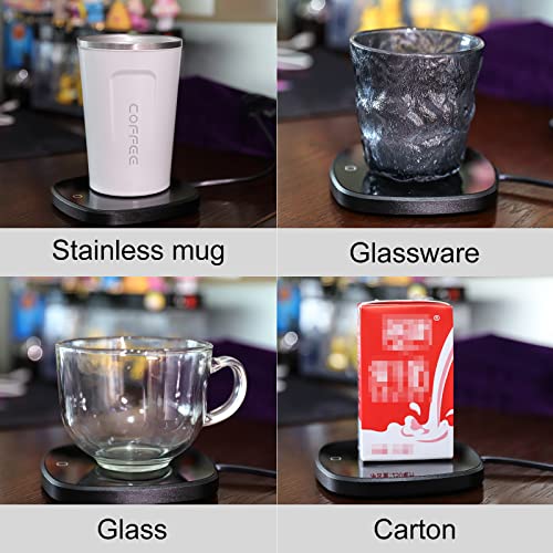 Coffee Mug Warmer, Smart Cup Warmer for Desk with Auto Shut Off, Electric Beverage Warmer with 2 Temperature Settings, Candle Wax Cup Warmer Heating Plate for Hot Tea, Water, Cocoa, Milk