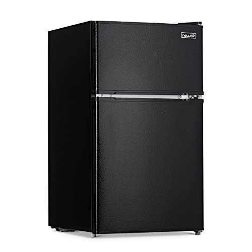 NewAir 3.1 Cu.Ft Black Mini Fridge with Freezer, 2.2 Cu.Ft Fridge, 0.9 Cu.Ft Freezer | Small Refrigerator,Dorm Refrigerators with Freezer,Compact Refrigerator, Energy Efficient