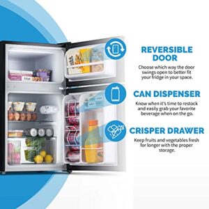 NewAir 3.1 Cu.Ft Black Mini Fridge with Freezer, 2.2 Cu.Ft Fridge, 0.9 Cu.Ft Freezer | Small Refrigerator,Dorm Refrigerators with Freezer,Compact Refrigerator, Energy Efficient