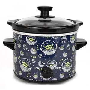 uncanny brands star wars the mandalorian 2-quart slow cooker- kitchen appliance-baby yoda