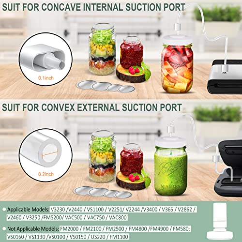 CLKOGO Electric Mason Jar Vacuum Sealer Kit for Wide Mouth & Regular Mouth Mason Jars Food Vacuum Sealer Food Jar Protector Vacuum Seal with Electric Vacuum Pump and Jar Lids for Food Storage and Fermentation