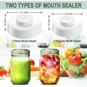 CLKOGO Electric Mason Jar Vacuum Sealer Kit for Wide Mouth & Regular Mouth Mason Jars Food Vacuum Sealer Food Jar Protector Vacuum Seal with Electric Vacuum Pump and Jar Lids for Food Storage and Fermentation