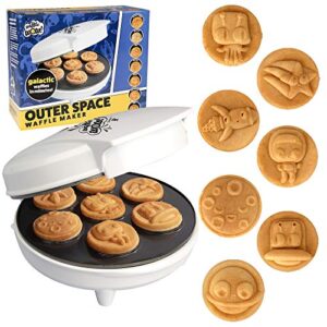 out of this world kid’s waffle maker – make 7 galactic pancake astronauts, moons, stars & more in minutes- electric non stick waffler- fun space themed science iron- must-have holiday or anytime gift