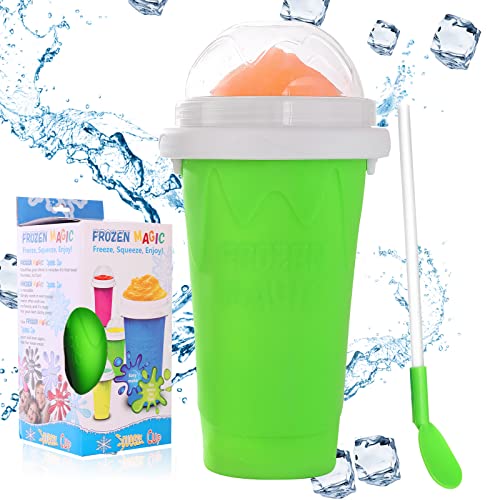 Lemtrflo Quick Frozen Magic Cup, Squeeze Slushie Maker Cup,Double Layer Squeeze Slushy Maker Cup,Portable Homemade Slushy Cup, Silicone Smoothie Maker Cup for Kids and Adults