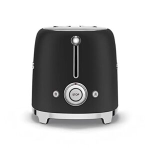 SMEG 50's Retro 2 Slice Toaster, Matte Black