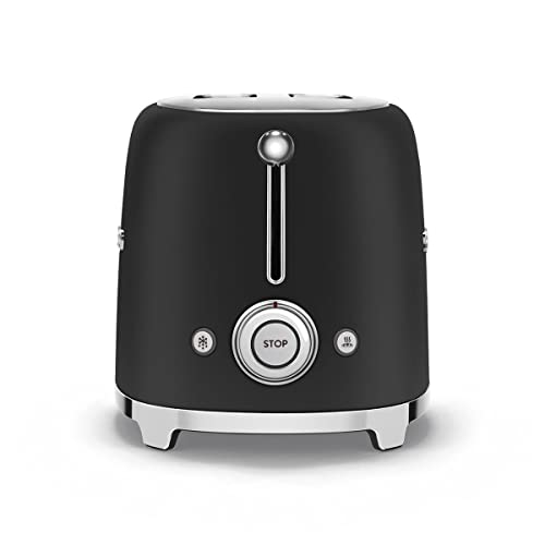 SMEG 50's Retro 2 Slice Toaster, Matte Black