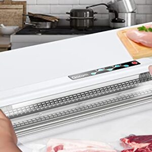 Qocum Vacuum Sealer Machine for Food Savers and Sous-Vide, Automatic Food Sealer with Dry/Moist/Normal/Gentle Mode, Clear Cover Design, food saver Vacuum Sealer Compatible with All Vacuum Sealer Bags