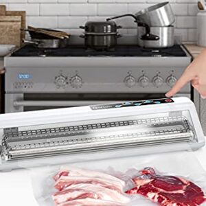 Qocum Vacuum Sealer Machine for Food Savers and Sous-Vide, Automatic Food Sealer with Dry/Moist/Normal/Gentle Mode, Clear Cover Design, food saver Vacuum Sealer Compatible with All Vacuum Sealer Bags