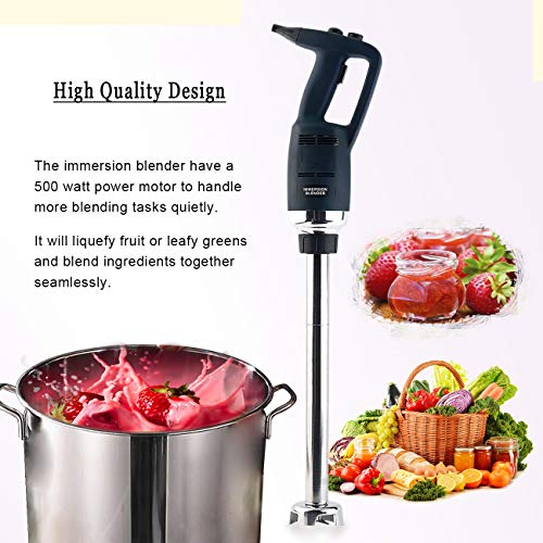 Zz Pro Commercial Electric Big Stix Immersion Blender Hand held variable speed 500 Watt Mixer with 12-Inch Removable Shaft, 25-Gallon capacity(LW500S12)