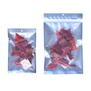 AwePackage Clear Silver Flat Pouch Bag for Home Made Jerky (100, 5x8"(1.5oz))