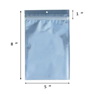 AwePackage Clear Silver Flat Pouch Bag for Home Made Jerky (100, 5x8"(1.5oz))