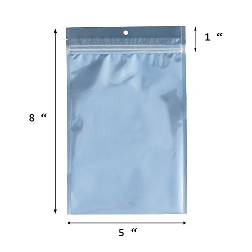 AwePackage Clear Silver Flat Pouch Bag for Home Made Jerky (100, 5x8"(1.5oz))