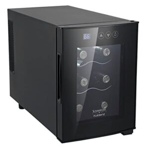 koblenz 6-bottle free standing single zone fridge and chiller wine cooler, one size, black