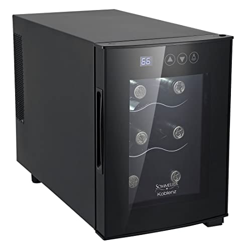 Koblenz 6-Bottle Free Standing Single Zone Fridge and Chiller Wine Cooler, One Size, Black